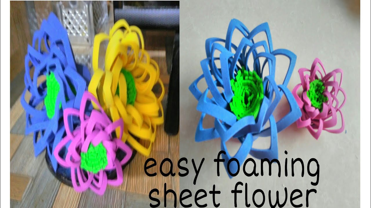 how to make Foaming sheet flower|foam sheet flower|creative knock - YouTube