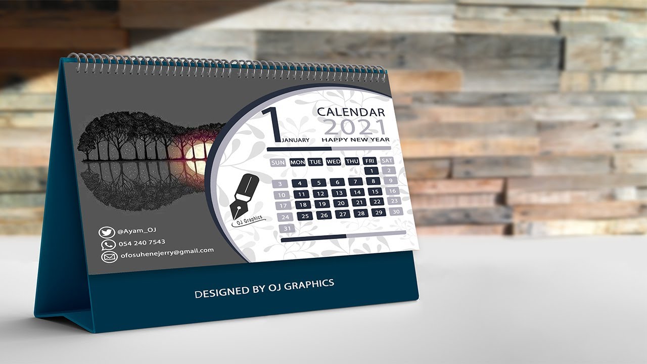 How To Design A Professional Desk Calendar Using Adobe Photoshop - YouTube