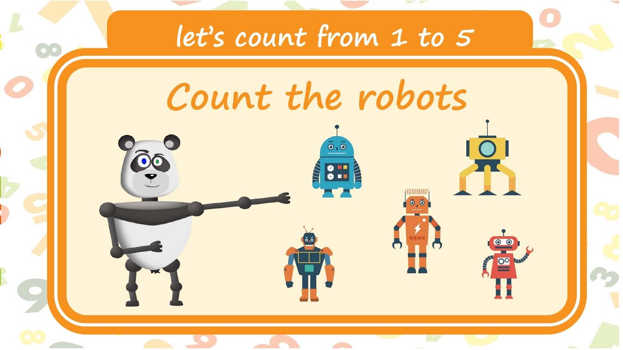 Match the robots - Count from 1 to 5 - Math Pre-K - YouTube