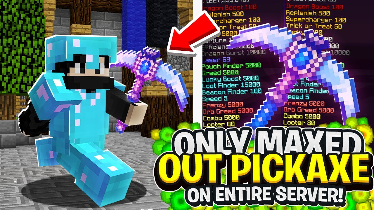 WE HAVE THE ONLY *MAXED OUT* PICKAXE ON THE ENTIRE SERVER! | Minecraft ...