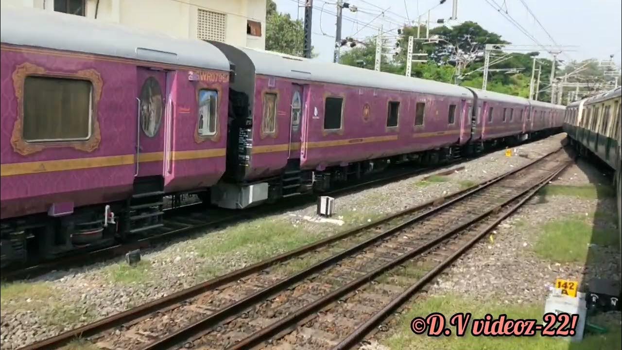 Indian railways most luxurious train " The Golden Chariot" arriving chengalpattu station. - YouTube