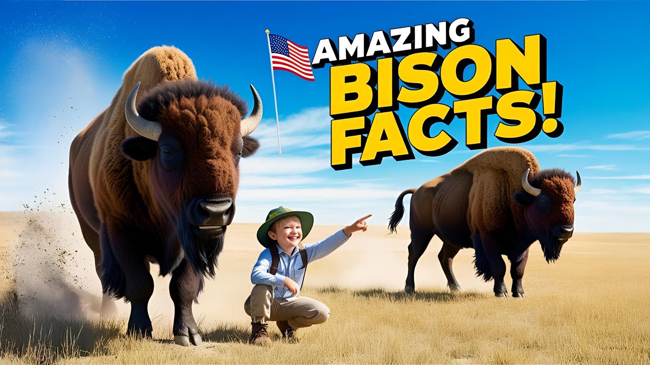 🦬 BIG BISON Adventure for Kids | American Buffalo Facts, Games ...