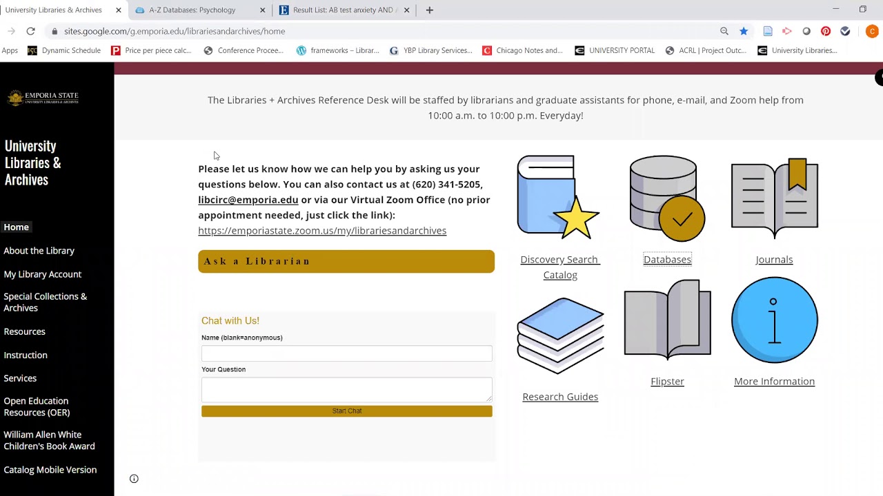 PsycINFO via EBSCOHost Tutorial - Emporia State University Libraries and Archives, Spring 2020 ...