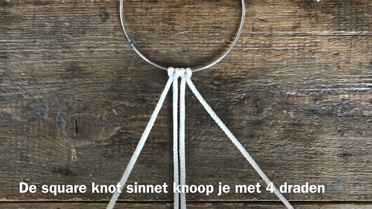 Square knot sinnet - YouTube