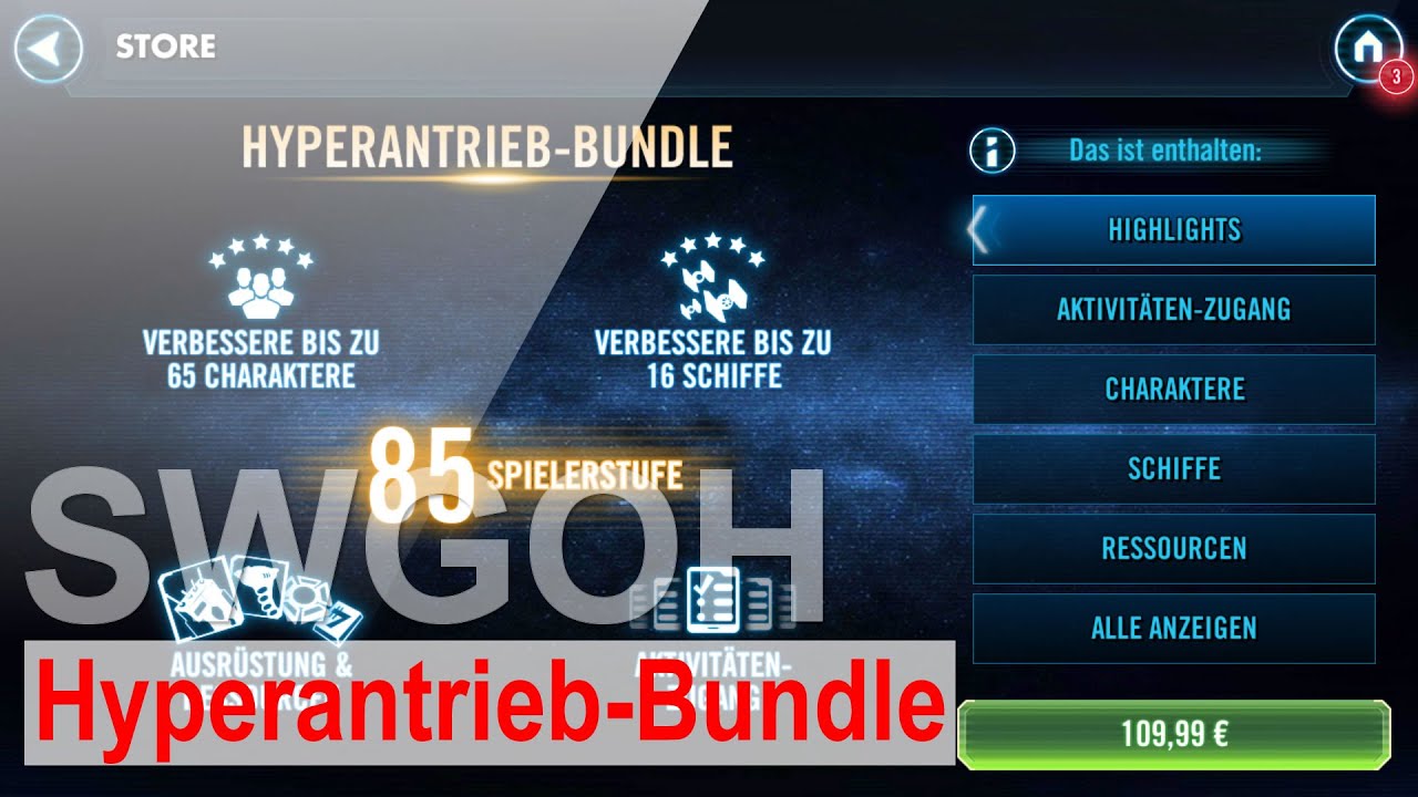 SWGOH - Hyperantrieb Bundle - YouTube