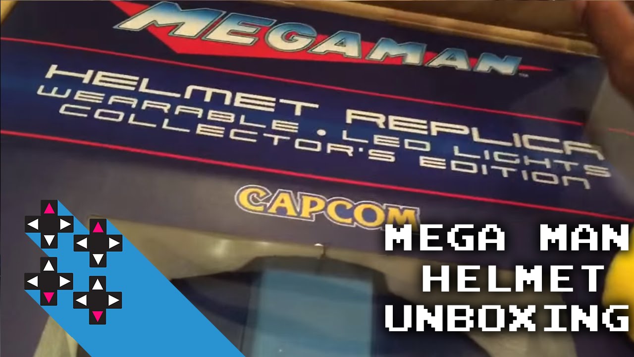 LIFE-SIZE MEGA MAN HELMET QUICK UNBOXING — UpUpDownDown Unboxing - YouTube