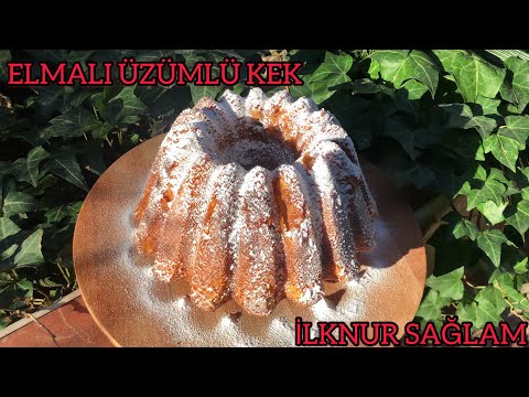 Yapıldığı Gibi Bitiyor(Bulut Gibi Yumuşacık Dokusuyla)Elmalı Kuru Üzümlü Kek Yapımı 💯