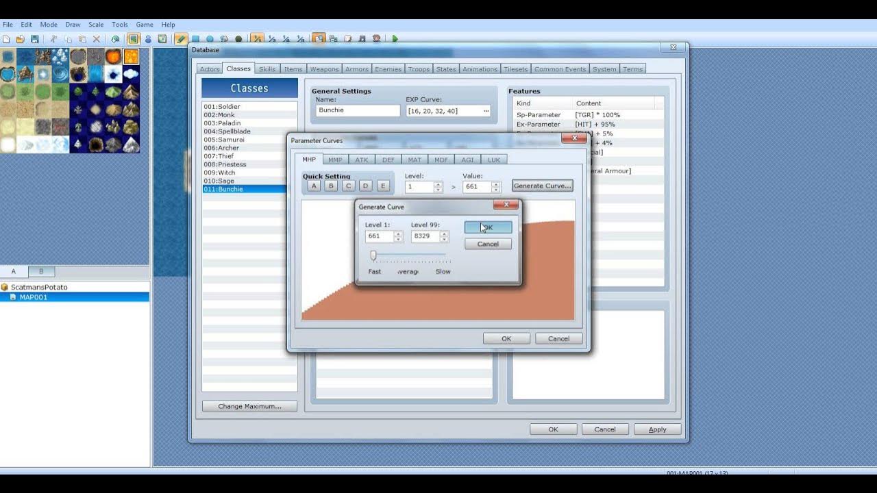 RPG Maker VX Ace Tutorials - (SE02 E3) - Parameters and Class Tab - YouTube