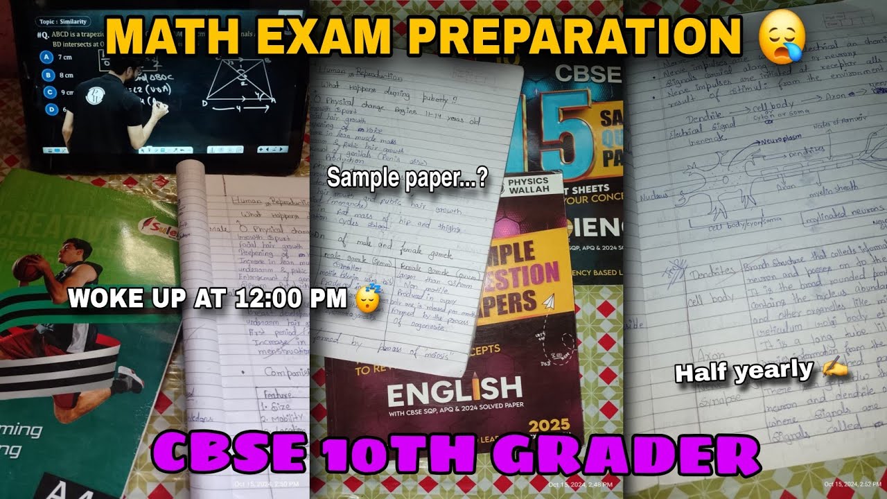 Math's Half Yearly Exam Preparation *As a 10th grader* | Class 10th study vlog | Prince only ...