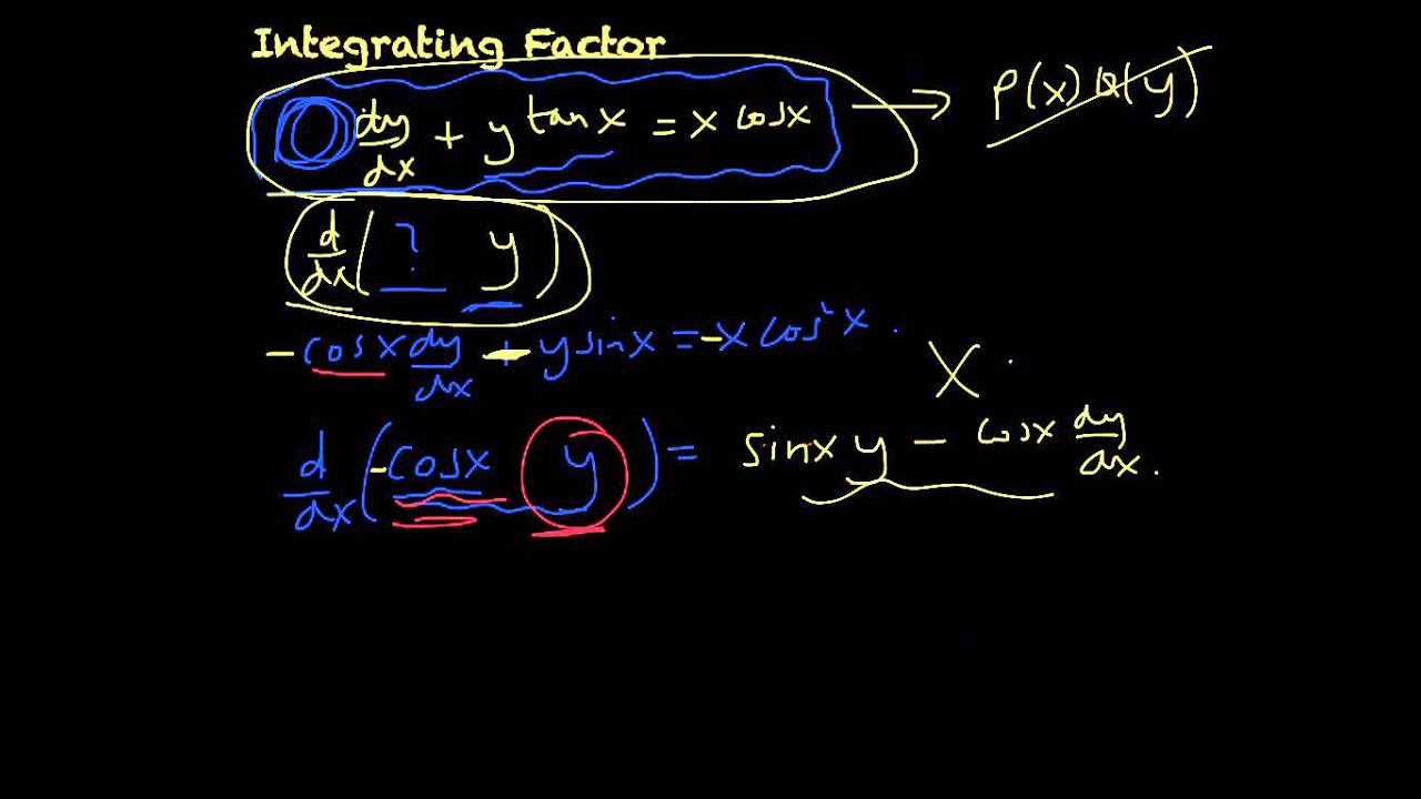 Cosbicmaths FP2: Integrating Factor Proof & Use - YouTube