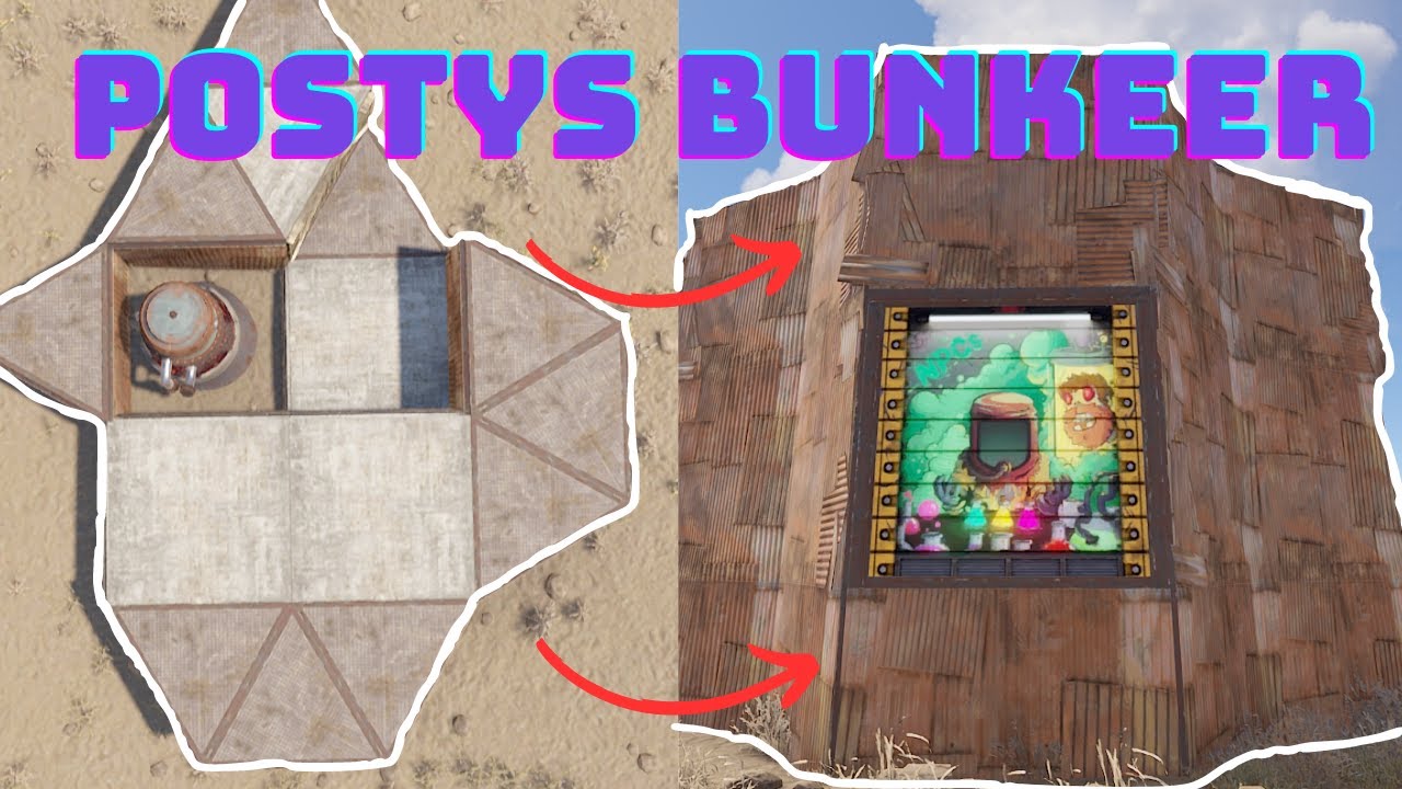 Postys 2x2 as A BUNKER base - RUST - YouTube