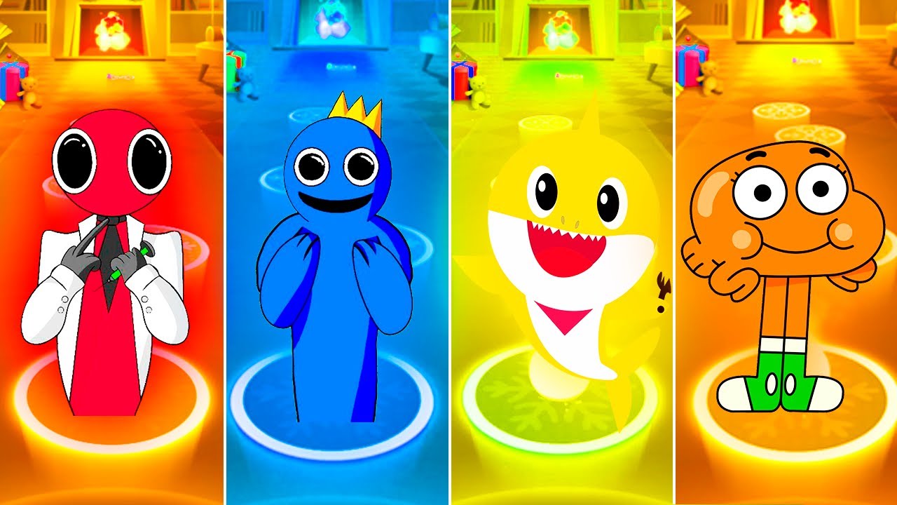 Rainbow Friends Red - Blue - Baby Shark - Darwin | Tiles Hop: EDM Rush ...