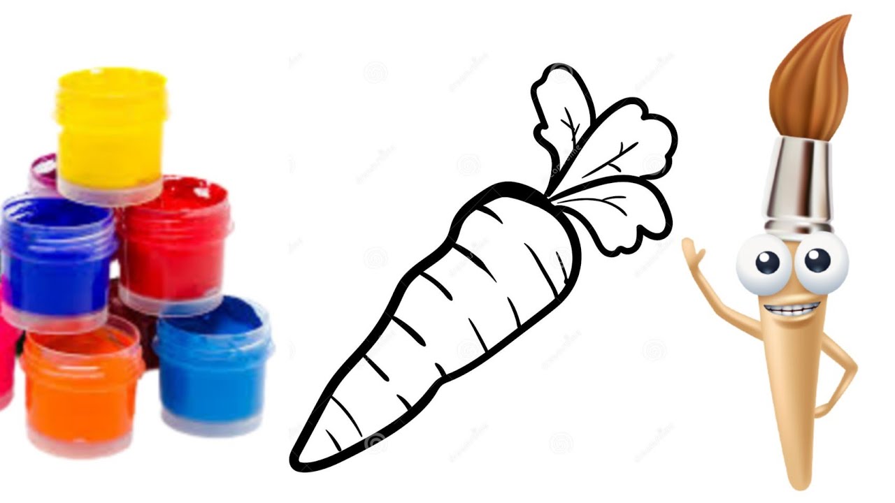Drawing carrot for kids | Sabzi chizish | Сәбіз салу | Нарисовать ...