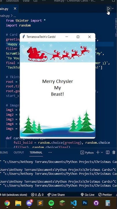 How to - Tkinter Python Christmas Cards! - YouTube