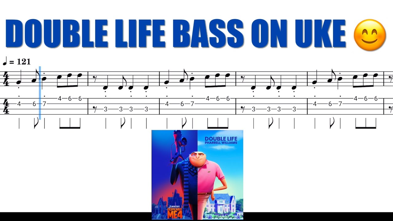 Double Life | Despicable Me 4 | EASY Bass but on Ukulele - YouTube
