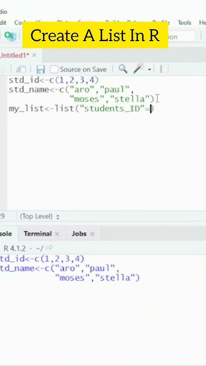 Create A List With R#rprogramming#r - YouTube