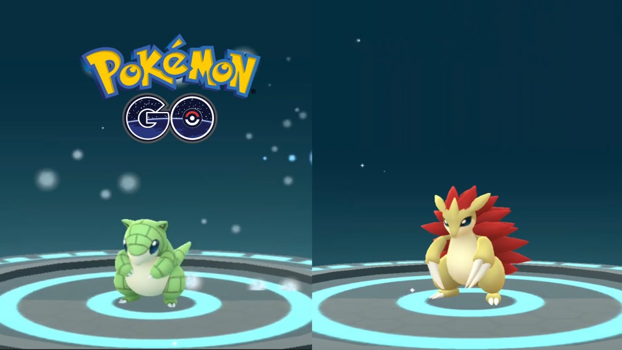 Evolving Shiny Sandshrew Into Shiny Sandslash - Pokémon GO - YouTube
