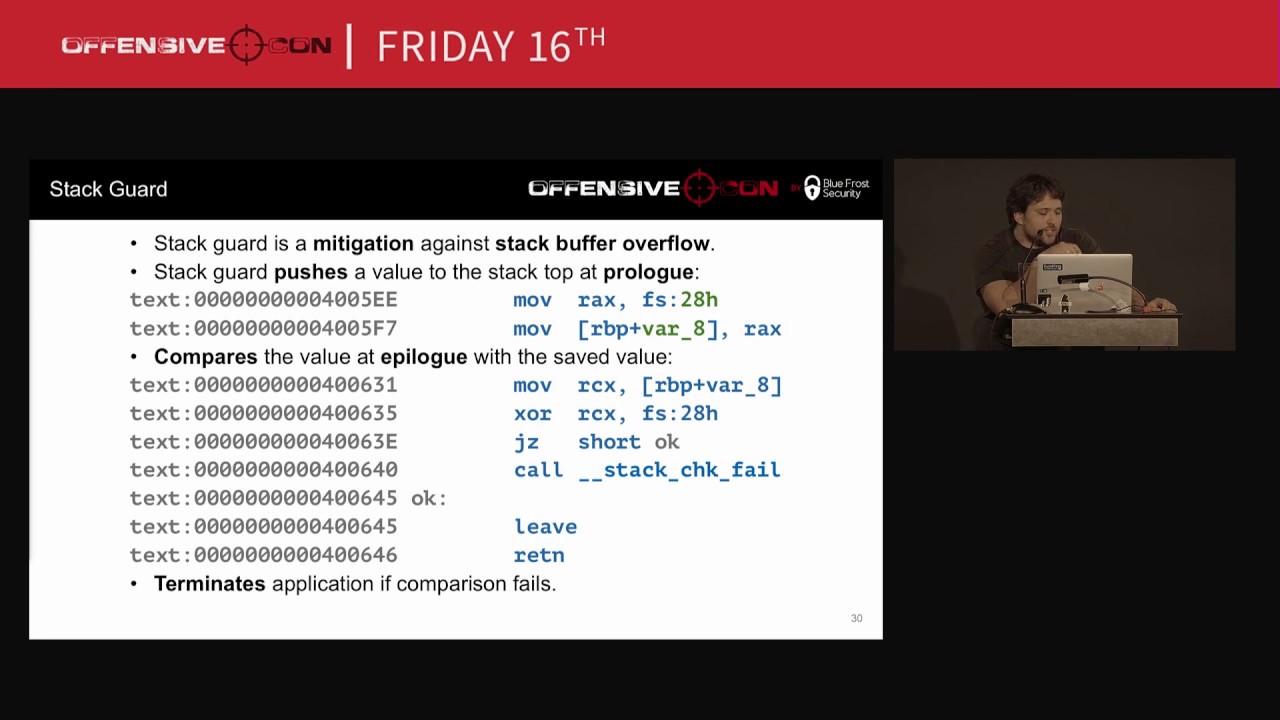 OffensiveCon18 - Ilya Smith - Linux ASLR and GNU Libc - YouTube