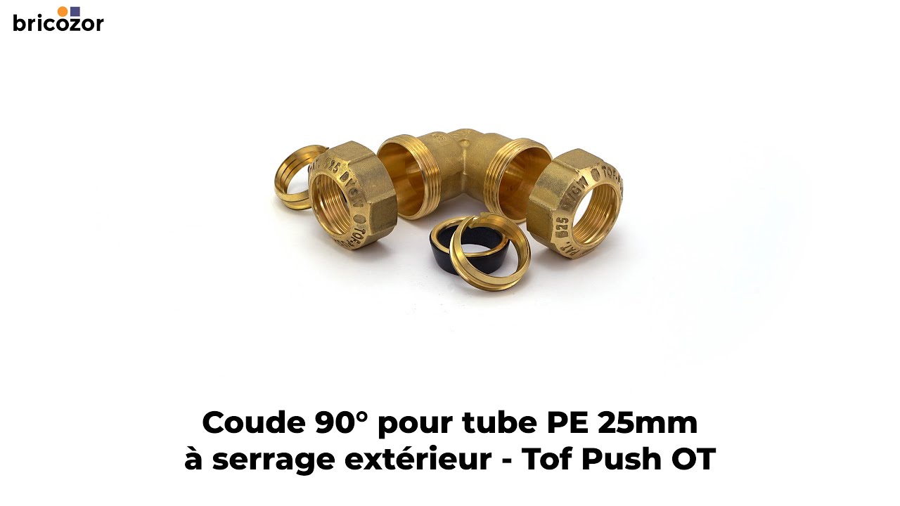 VIDÉO 360° - Coude 90° pour tube PE 25 mm - à serrage extérieur - Tof ...