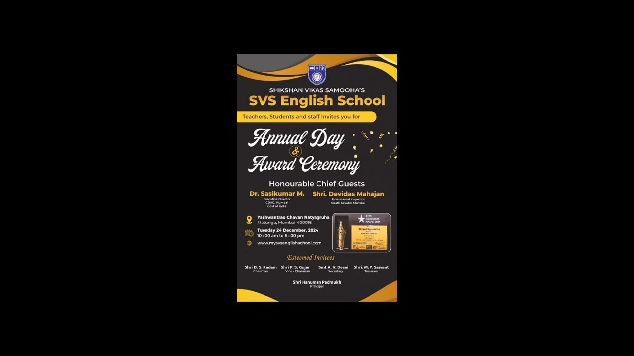 ANNUAL DAY, ANNUAL CEREMONY, SVS ENGLISH SCHOOL, WARLI- MUMBAI-13 ...