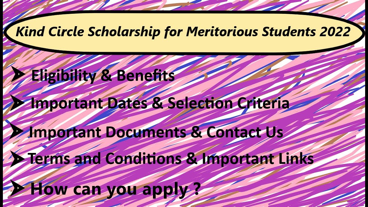Kind Circle Scholarship for Meritorious Students 2022 ||| Kind Circle ...