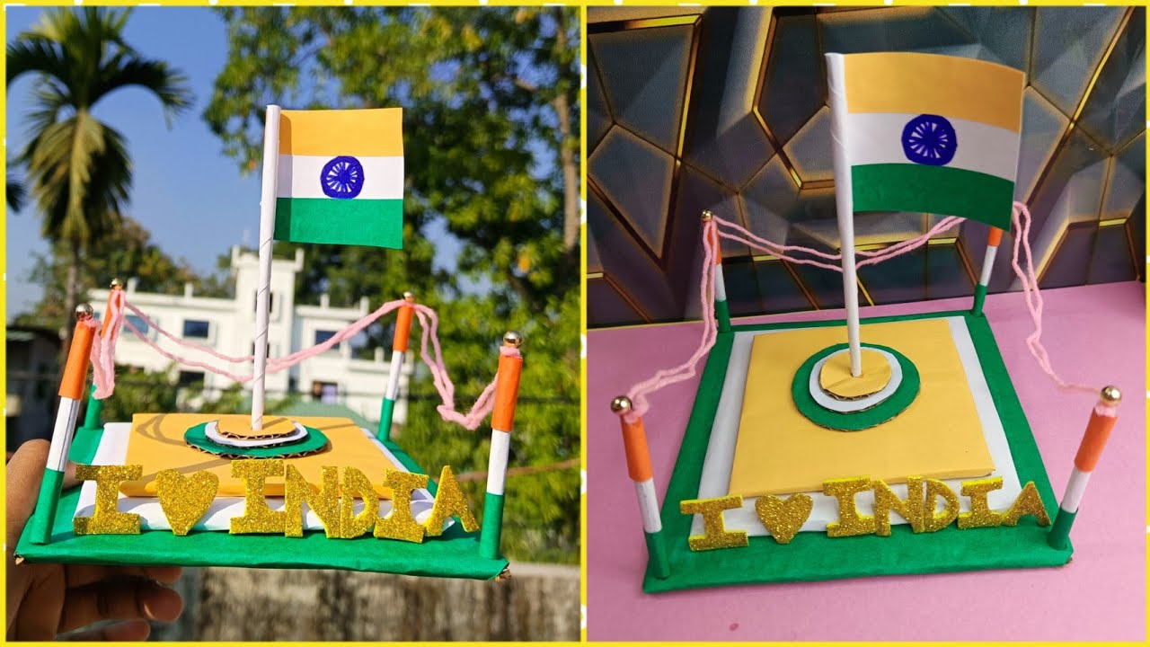 Beautiful indian flag making 🇮🇳 || very easy indian national flag ...