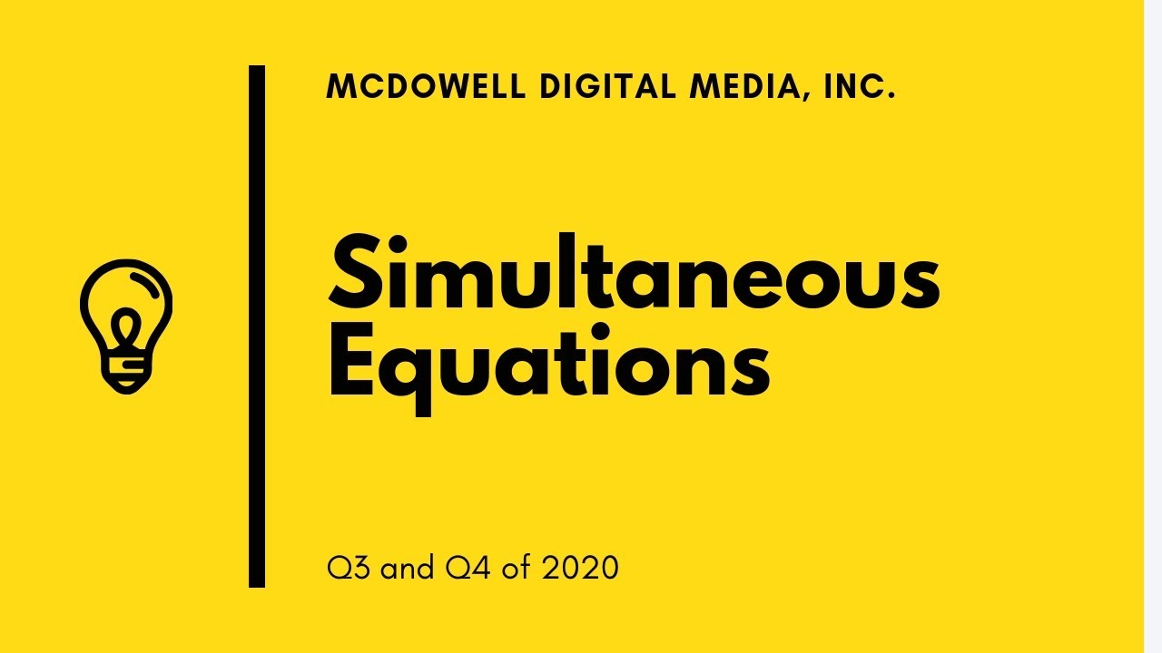 Simultaneous Equations (Form 4 Add Maths Chapter 4) - YouTube