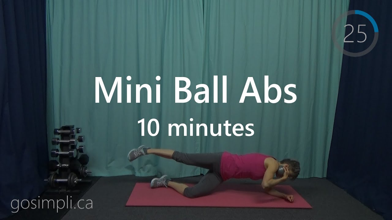 Mini Ball Abs and Core Workout on the Floor/Mat: Weighted Abs Exercises ...