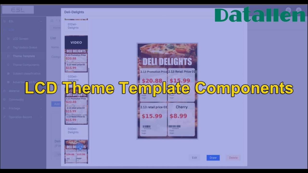 How to Edit LCD Digital Signage Theme Template Components - YouTube