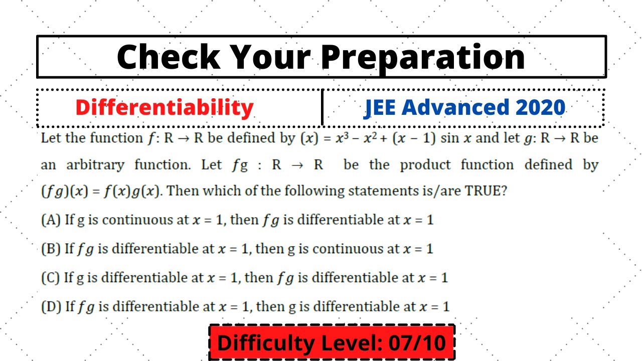 A Problem from Differentiability - JEE Advanced 2020 - YouTube