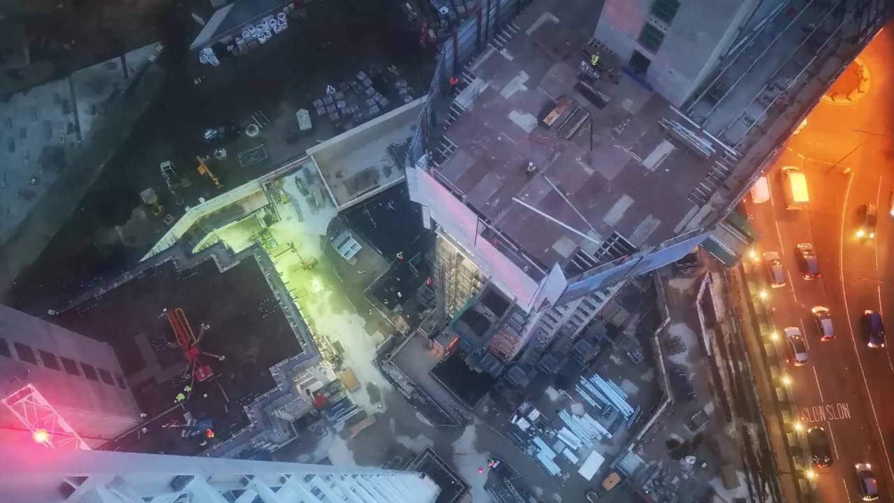 Crane operator video night time - YouTube