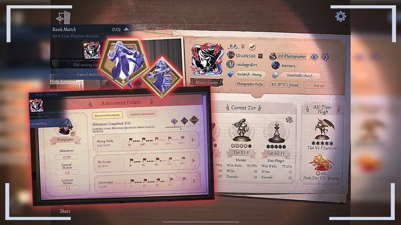 Farming rank for the medals (3rd photo) [Identity V Joseph Rank] - YouTube