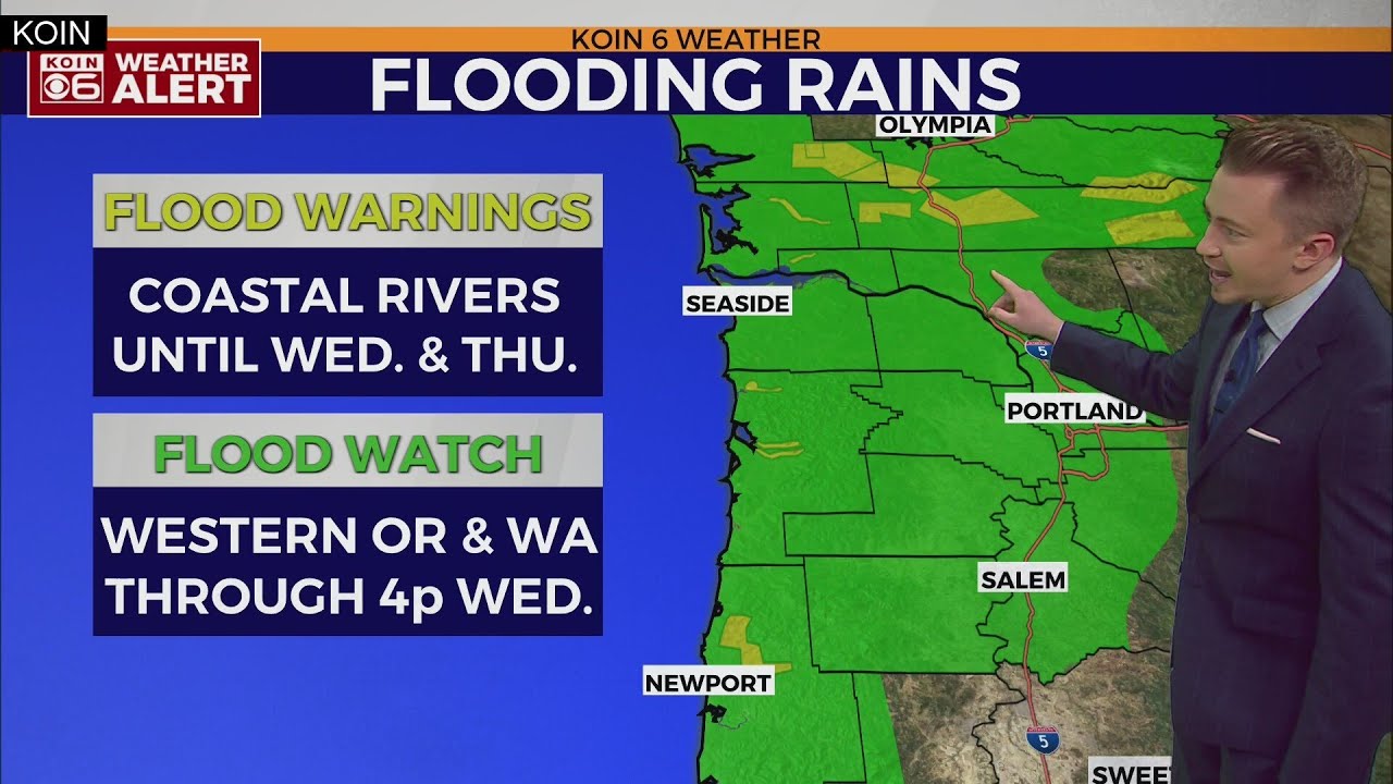 Flooding rains continue due to an atmospheric river - YouTube