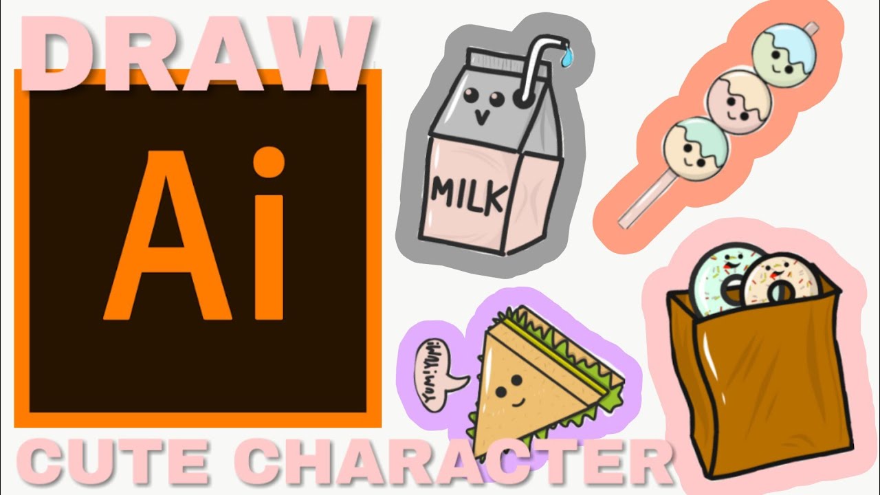 Draw Cute Character on Adobe Illustrator Draw - YouTube