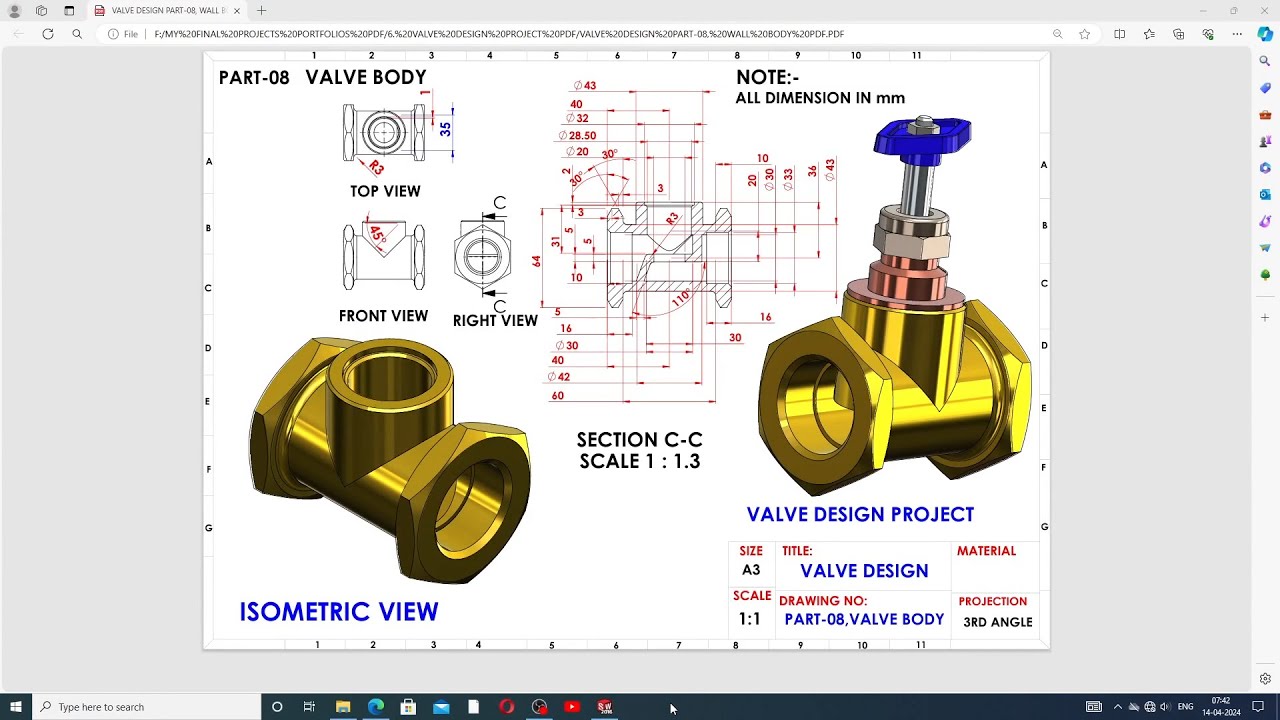 SOLIDWORKS PRACTICE FULL LECTURE-101, VALVE DESIGN - YouTube