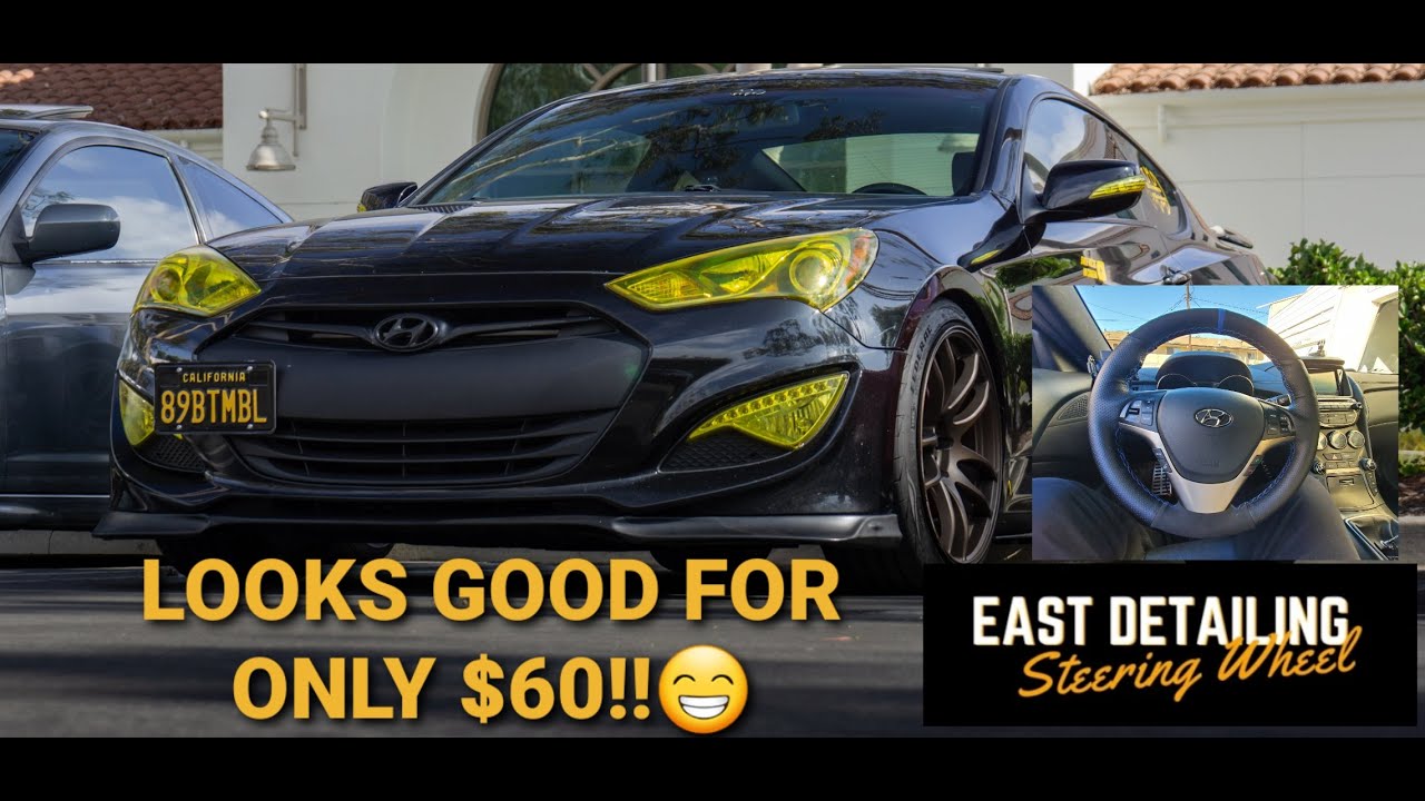 GENESIS COUPE CUSTOM STEERING WHEEL COVER INSTALL - YouTube