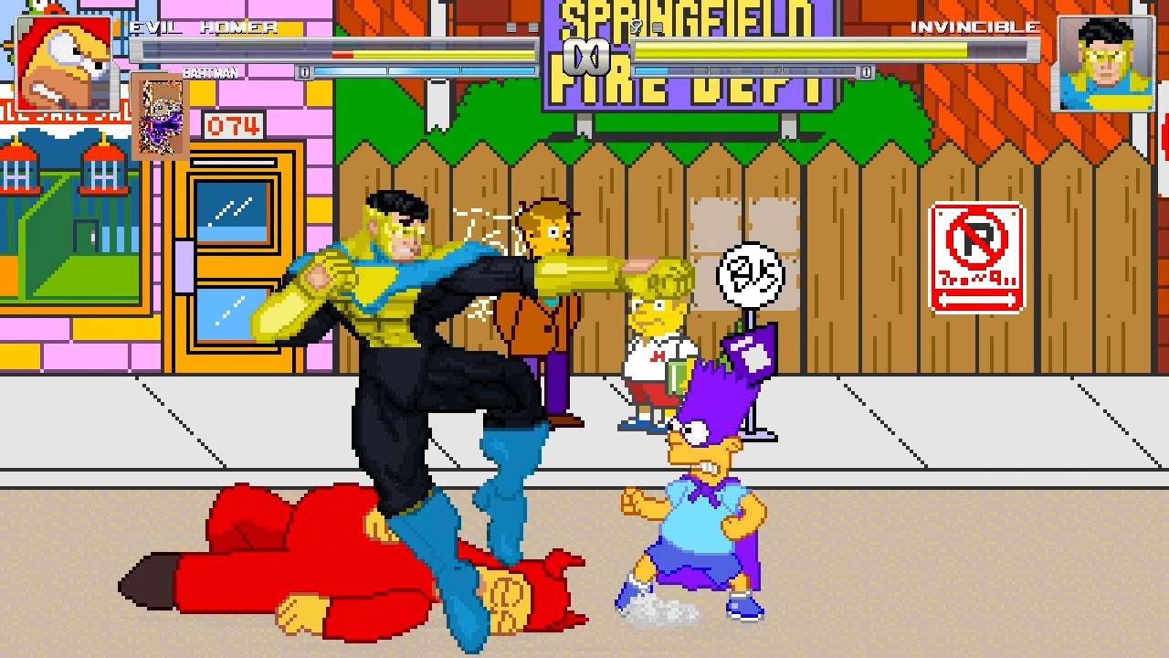 HOMERO Y BART SIMPSONS vs INViNCIBLE - YouTube