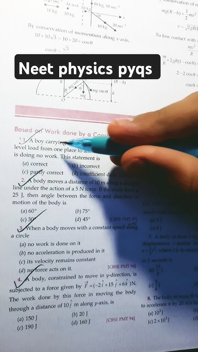 work energy power neet physics pyq #shorts #neet #physics - YouTube