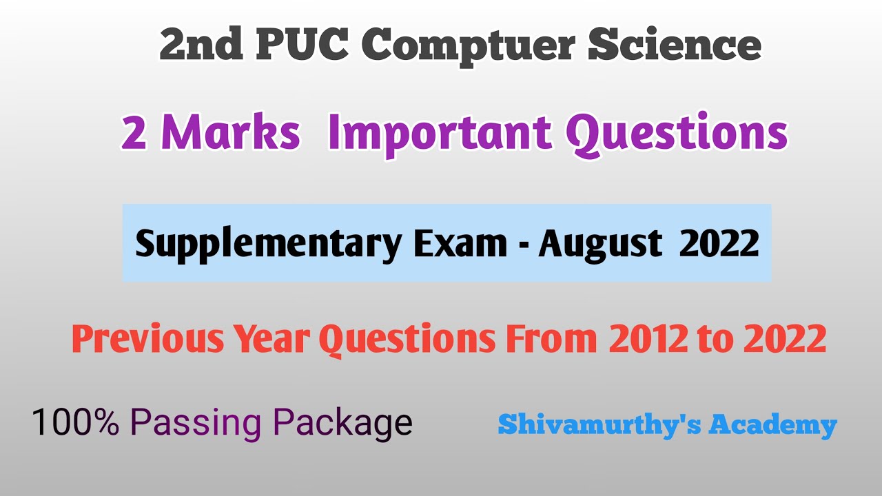 2nd PUC Computer Science 2 Marks most imp questions & answers ...
