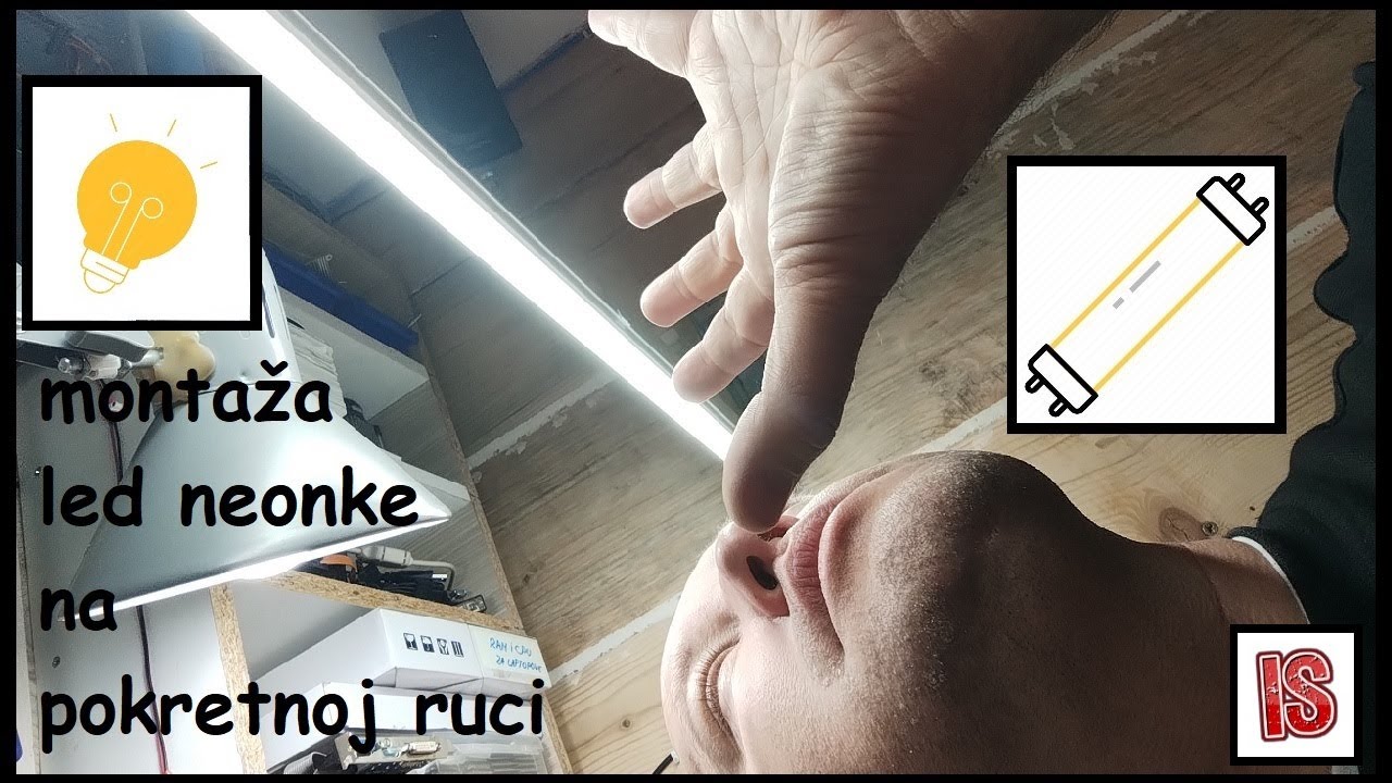 Montaža LED neonke na pokretnoj ruci - YouTube
