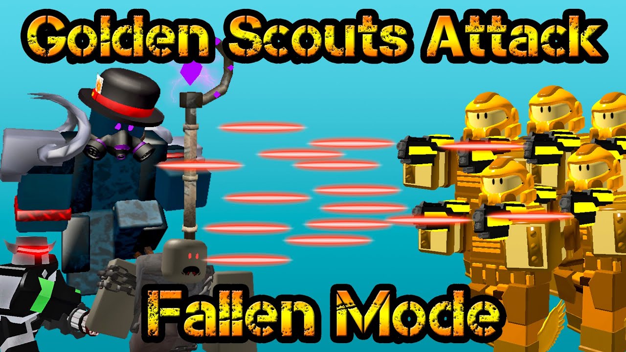 Only Golden Scout and supports Fallen Mode SOLO Roblox Tower Defense ...