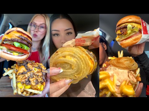TIKTOK In-N-Out Burger Mukbang Compilation | Flying Dutchman, Animal Style Fries & More!