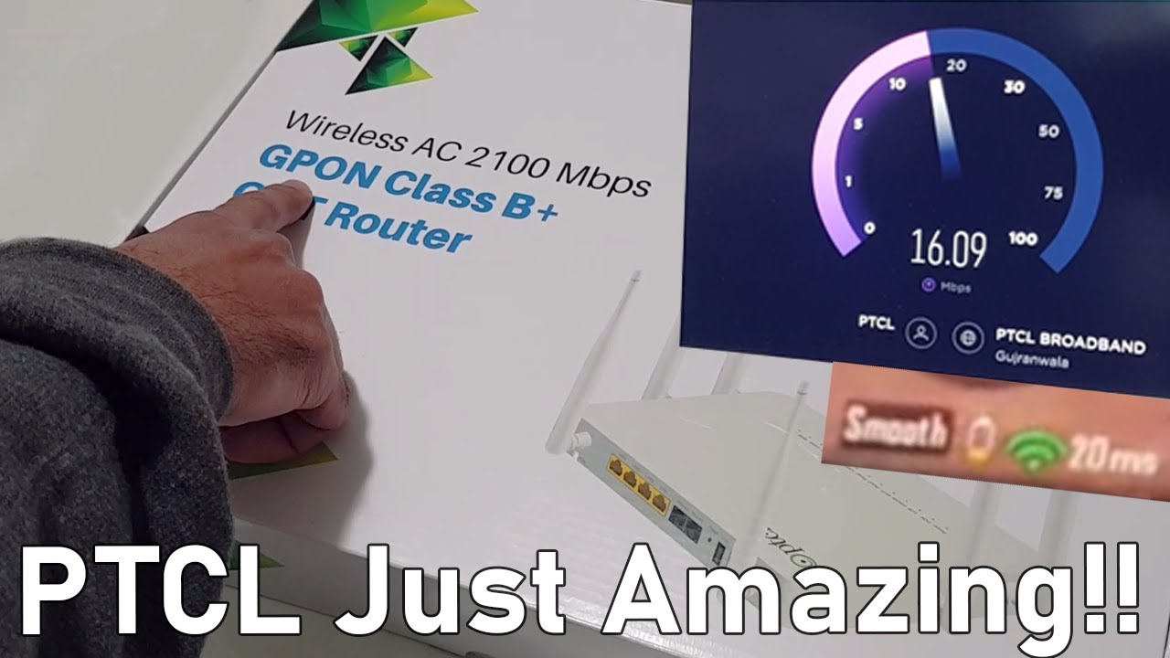 PTCL Flash Fiber in Gujrat | PTCL 15Mbps Gpon | Warraich Labs - YouTube