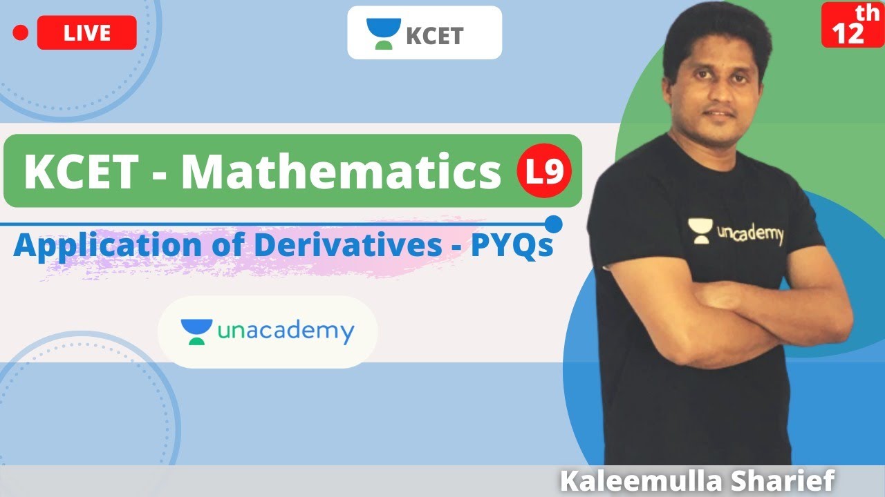 KCET - Mathematics | PYQs on Application of Derivatives | Crack ...