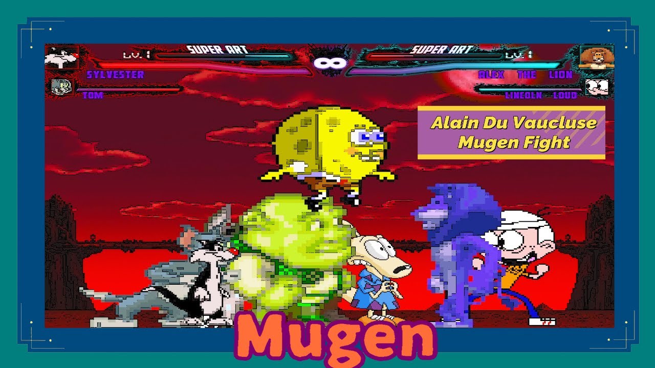 Mugen : Sylvester, Tom Cat, Spongebob & Rocko Vs Alex The Lion, Lincoln ...