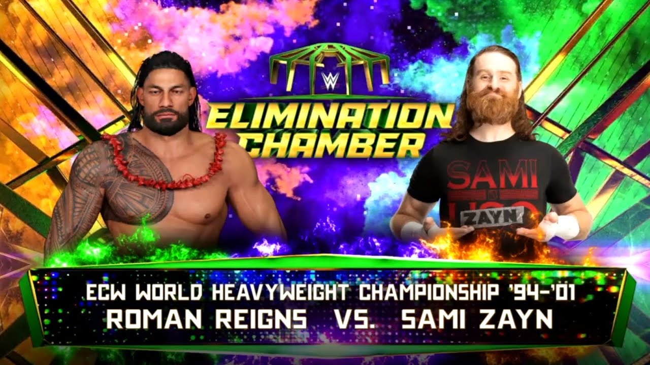 wwe 2k23 ECW world Heavyweight Championship Roman Reigns vs Sami Zayn ...
