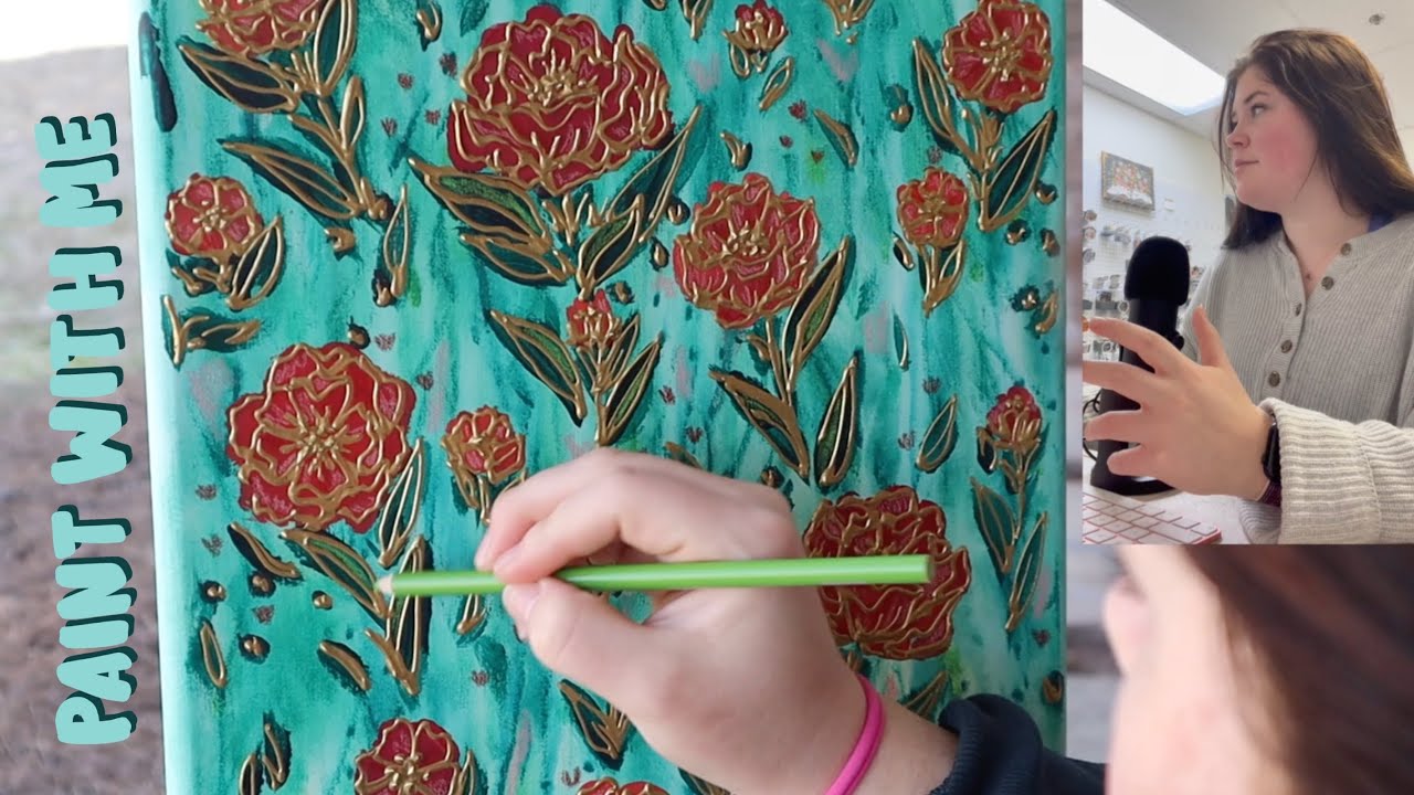 paint and chat with me | 3D liner florals - YouTube