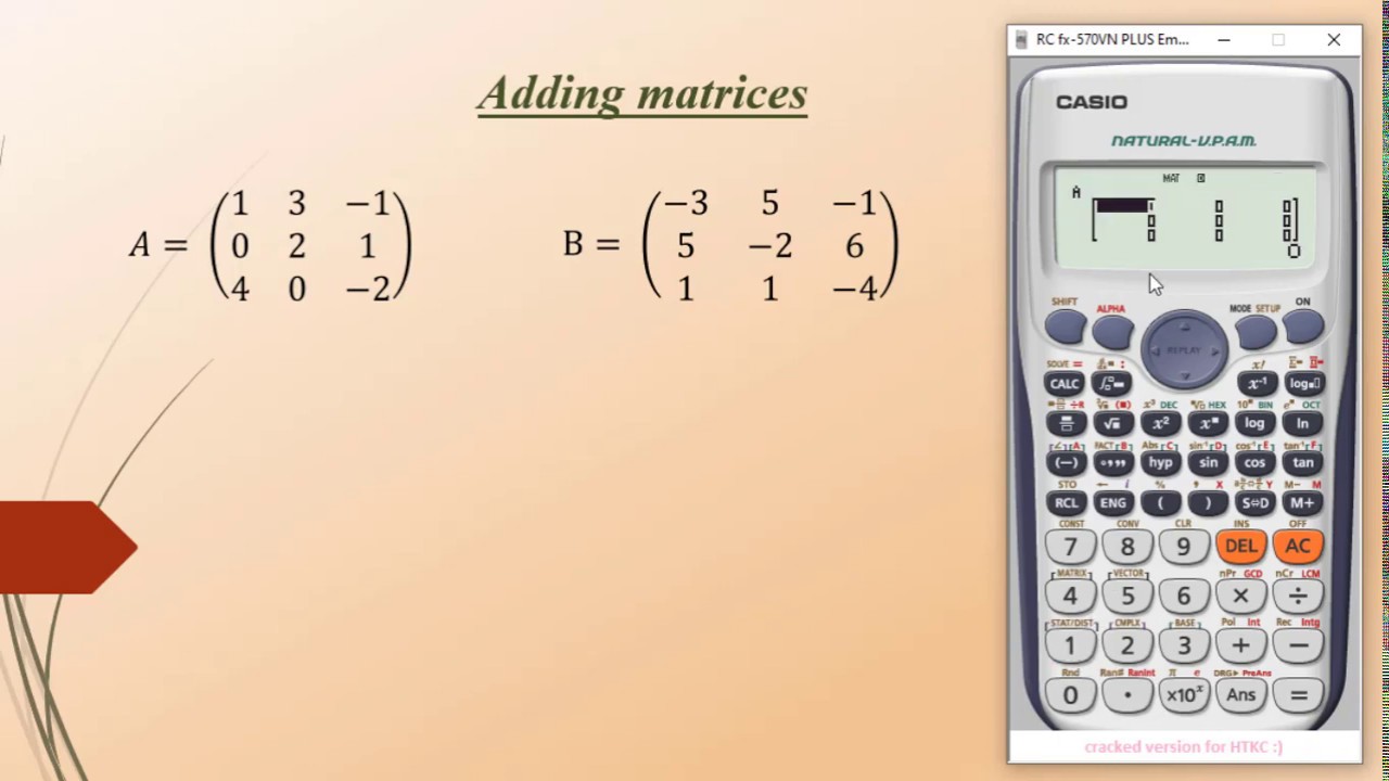 Operations On Matrices Adding Subtracting Multiplying Using