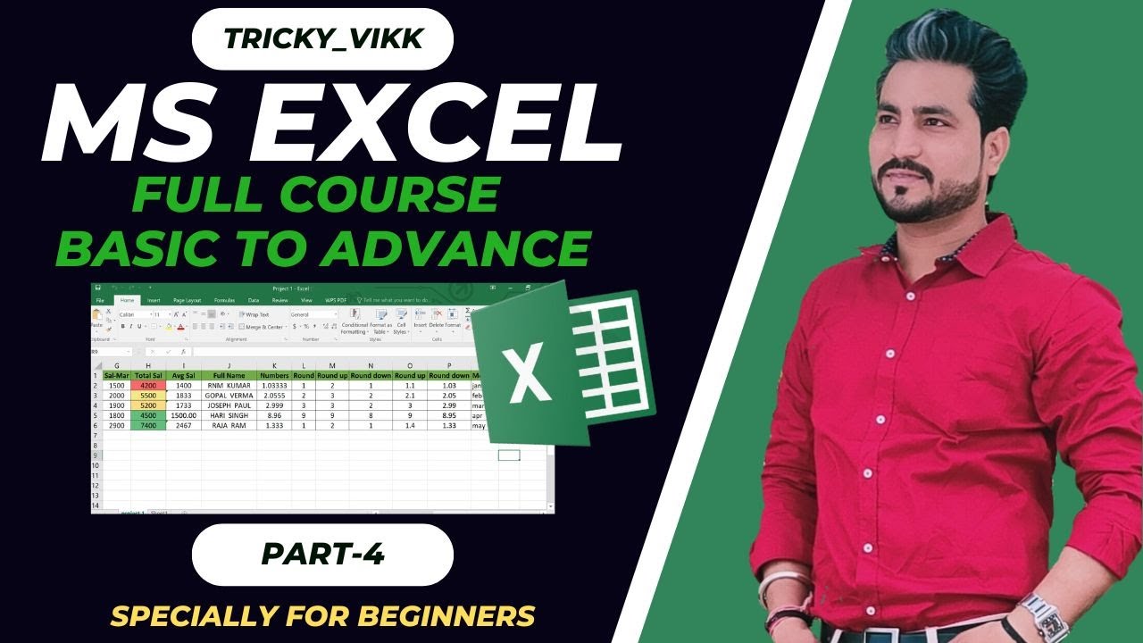 Ms Excel Part 4 Excel Tutorial For Beginners Excel Tutorial In Hindi Ms Excel Introduction