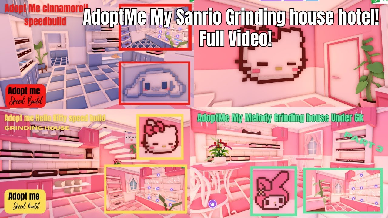 ALL PARTS! | Adopt Me Speed Build: Hello Kitty, my melody , cinnamaroll ...